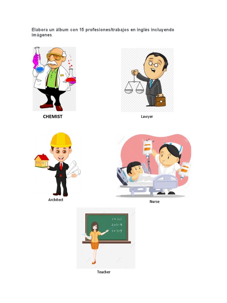 Elabora un álbum con 15 profesiones | PDF