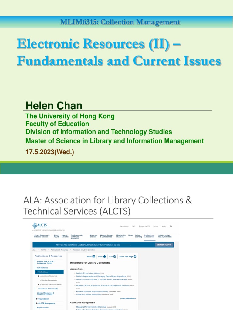Lecture Notes On Electronic Resources (II) | PDF | Libraries | License