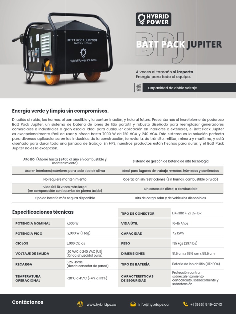 Batt Pack Jupiter - Ficha técnica ES | PDF | Batería de iones de litio ...