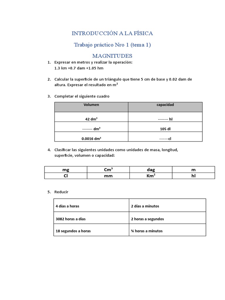 INTRODUCCIÓN A LA FÍSICA tp1 t1 | PDF | Métodos y materiales de ...