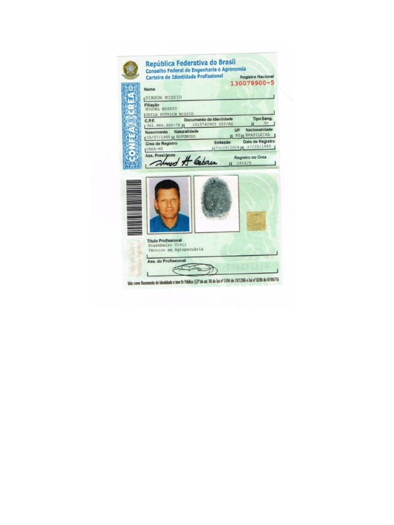 Carteira Do CREA Nova | PDF