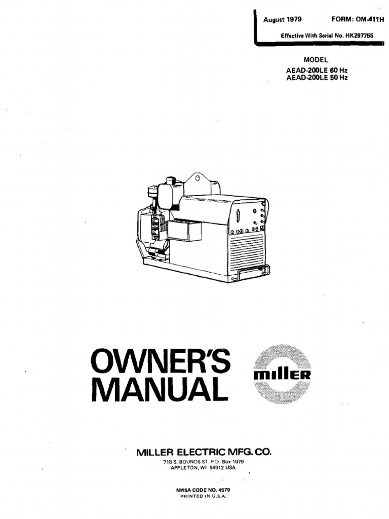 Miller Welder O411H - MIL | PDF