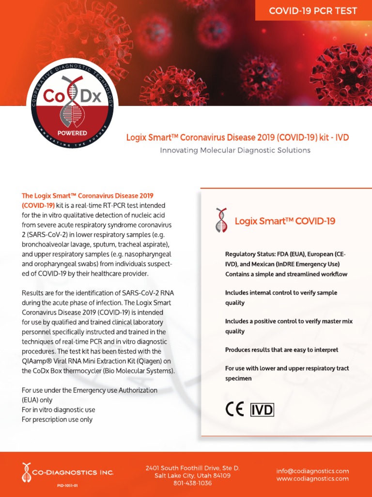 Logix Smart COVID 19 IVD Brochure CE and EUA Rev - 1 | PDF | Pneumonia | Respiratory Diseases