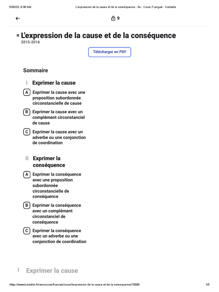 Expression de la cause et conséquence | PDF | Clause | Grammaire