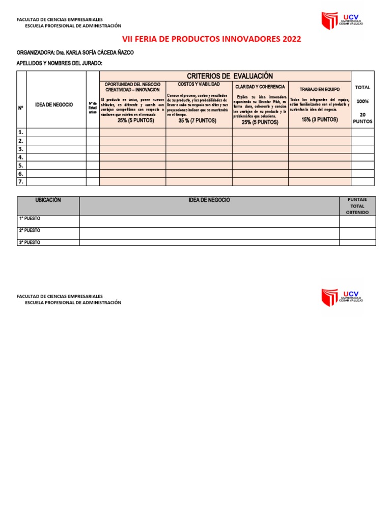 Formato de Evaluaci n Feria | PDF | Business | Economias