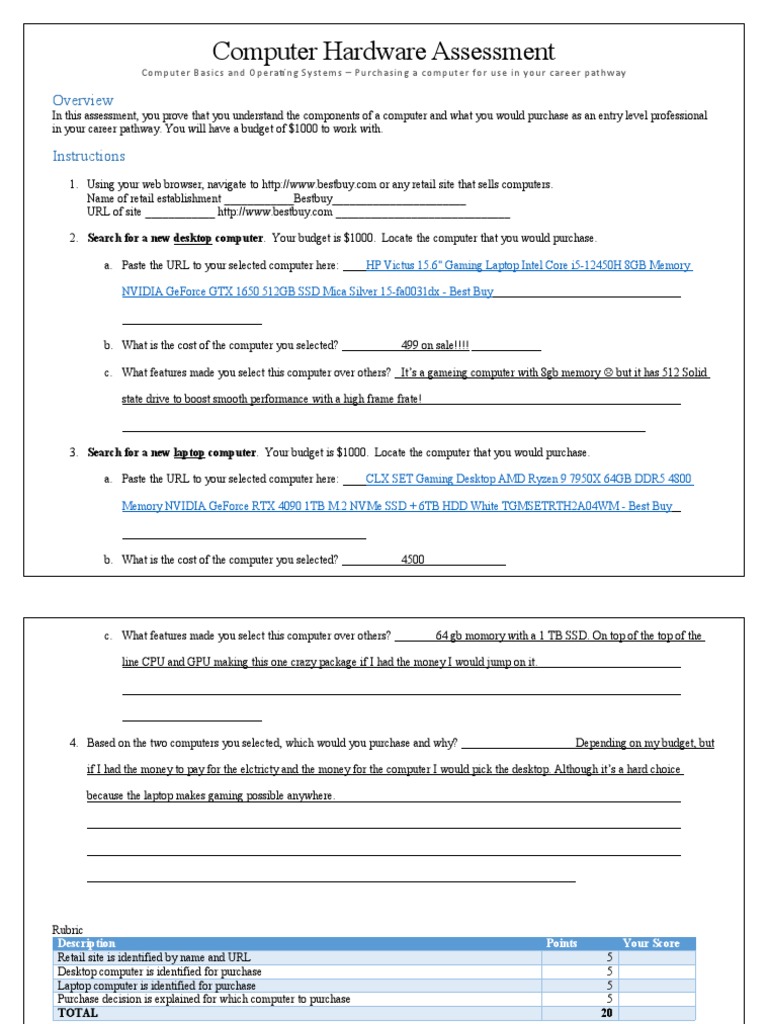 Computer-Hardware-Assessment 2 | PDF | Computer Related Introductions | Computing