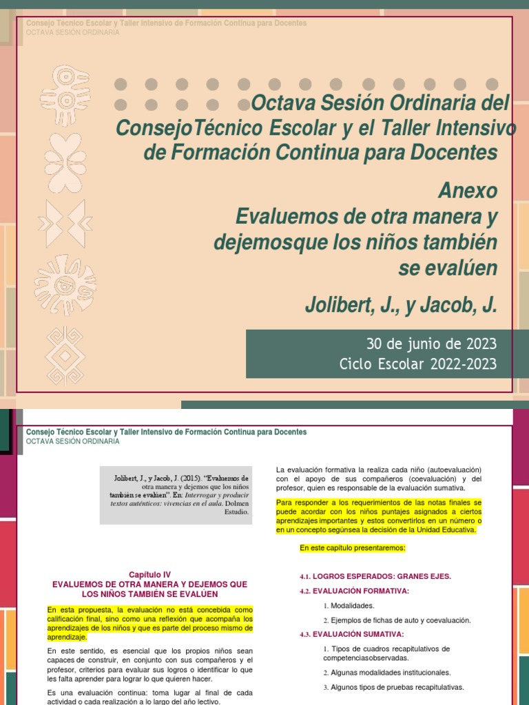Anexo - Evaluemos de Otra Manera y Dejemos Que Los Ninos Tambien Se ...