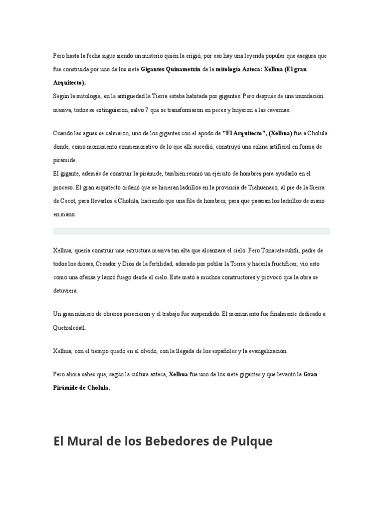 Xelhua y el Mural de Cholula | PDF | Pirámide