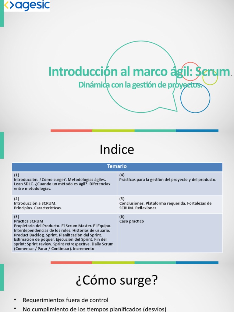 Introducción a Scrum en Gestión Ágil | PDF | Scrum (desarrollo de ...