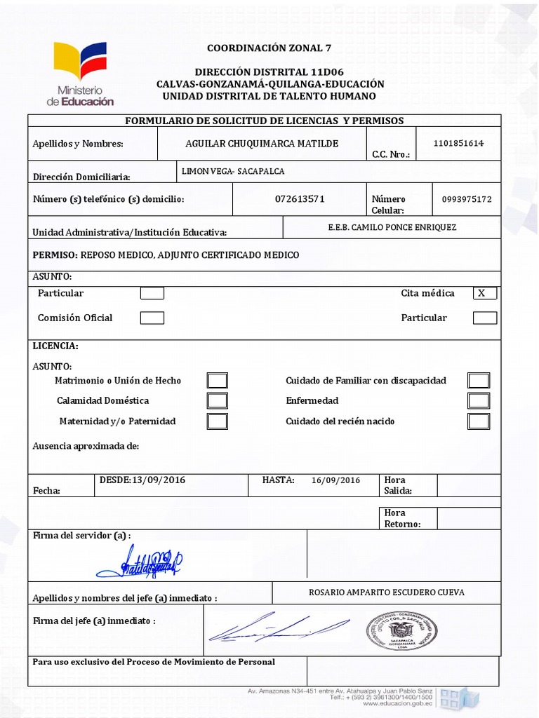 Formulario de Solicitud de Permisos y Licencias-11d06 | PDF