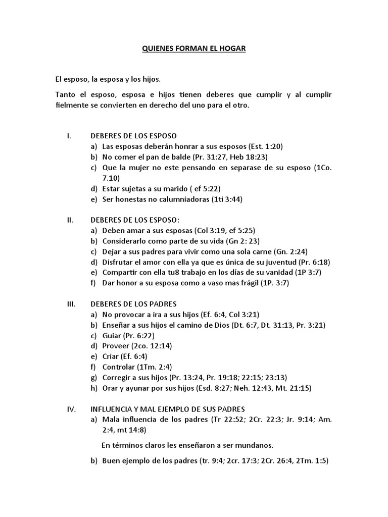 Quienes Forman El Hogar | PDF