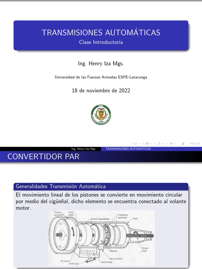 Componentes de Transmisiones Automáticas | PDF | Transmisión automática ...