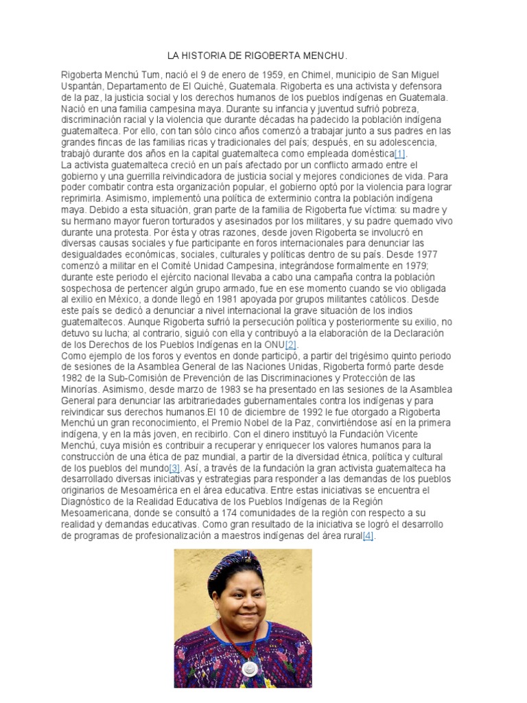 La Historia de Rigoberta Menchu | PDF | Derechos humanos