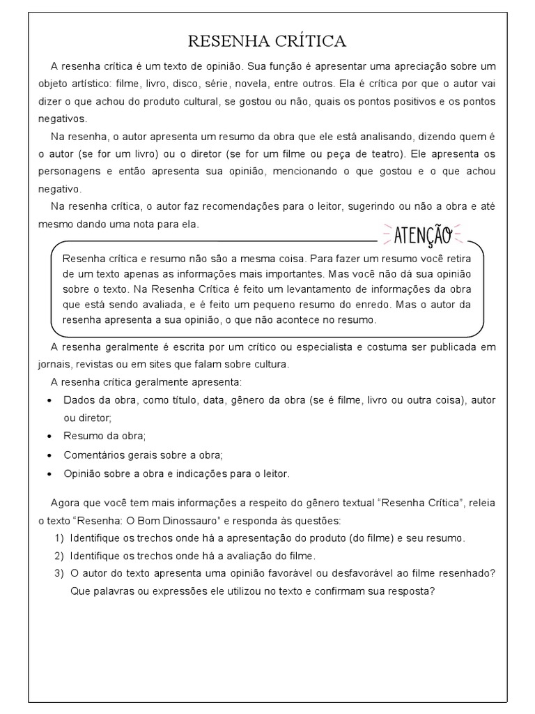 RESENHA CRÍTICA | PDF