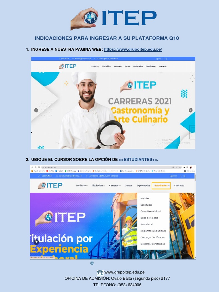 Tutorial de Ingreso A Plataforma Q10 | PDF