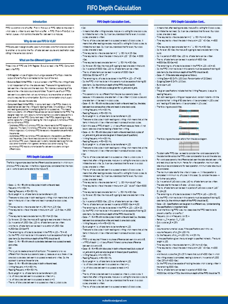 FIFO Depth Calculation ? | PDF | Computing | Computer Hardware