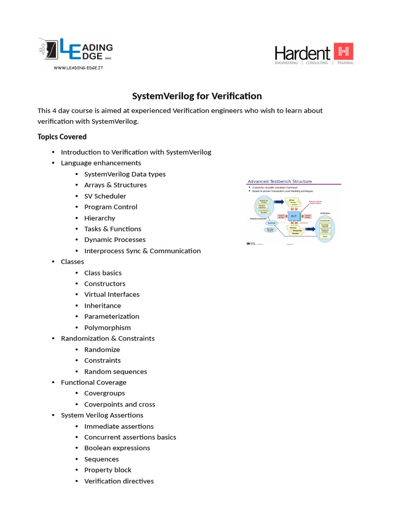 Systemverilog For Verification: Topics Covered | PDF | Computers Systemverilog For Verification: Topics Covered | PDF | Computers