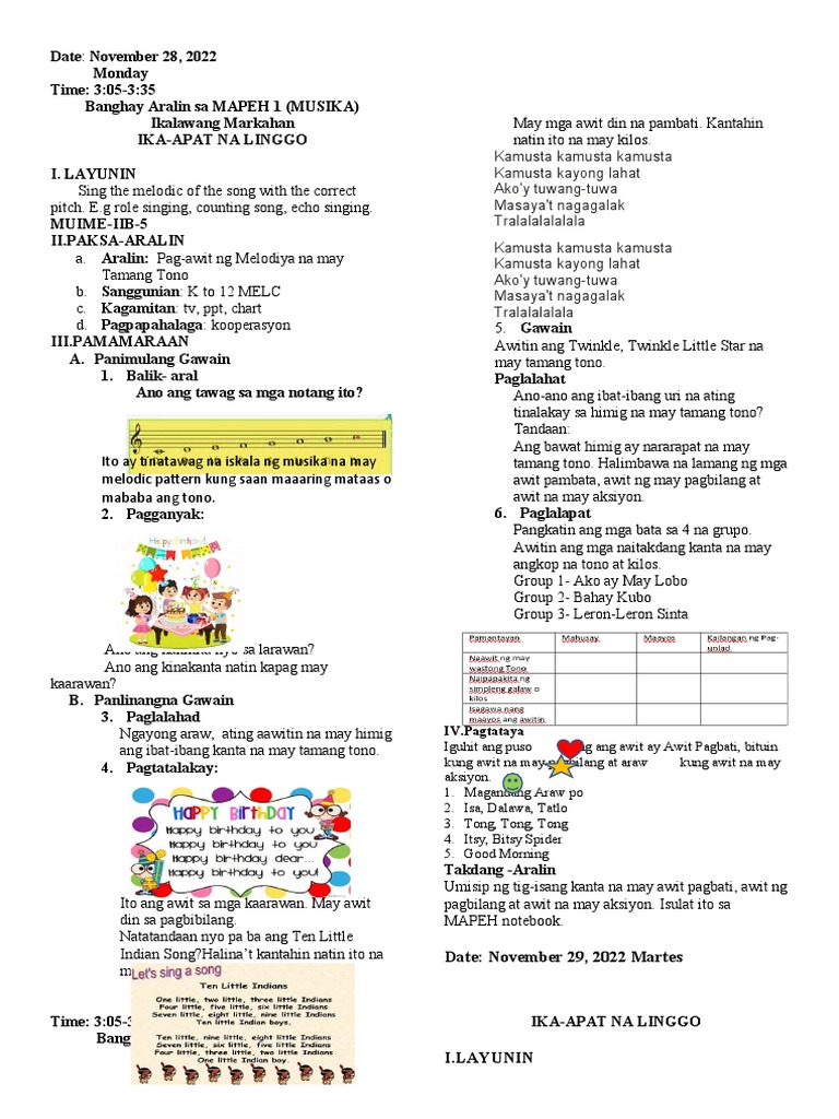 Mapeh 1 LP - Q2 WK 4 Day 1 5 | PDF