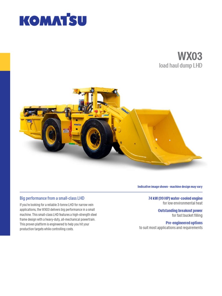 Komatsu WX03 Load Haul Dump Brochure | PDF | Reliability Engineering | Mechanical Engineering
