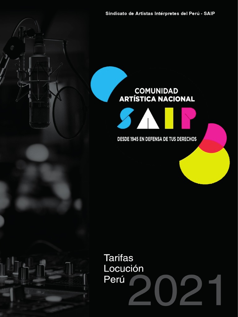 Tarifario Locutores Peru 2021 Saip - Aplavoz | PDF | Medios de comunicación en masa