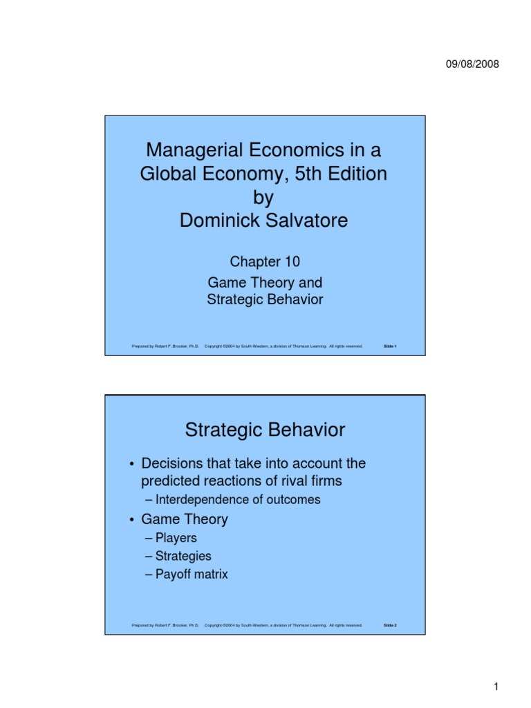 Managerial Economics in A Global Economy, 5th Edition by by Dominick ...