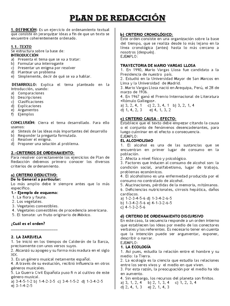 Ejemplos de Plan de Redacción Cronológico | PDF | Esgrima
