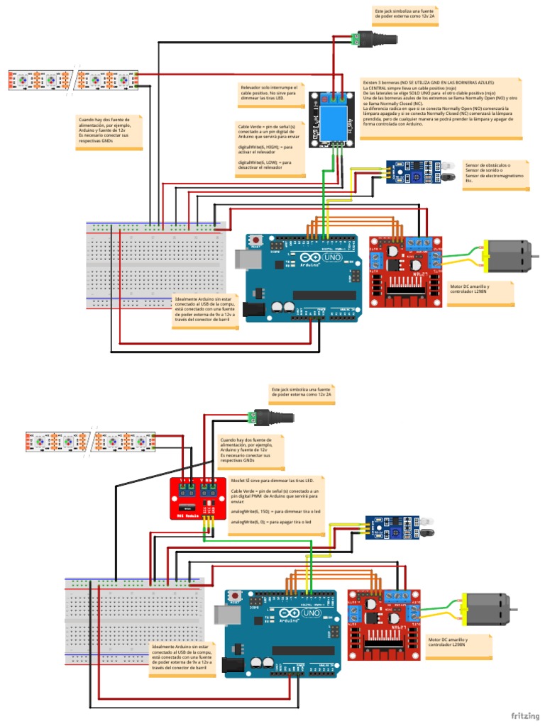 Fritzing PDF Sensor Motor DC Amarillo Led Stay | PDF | Arduino | Diodo ...