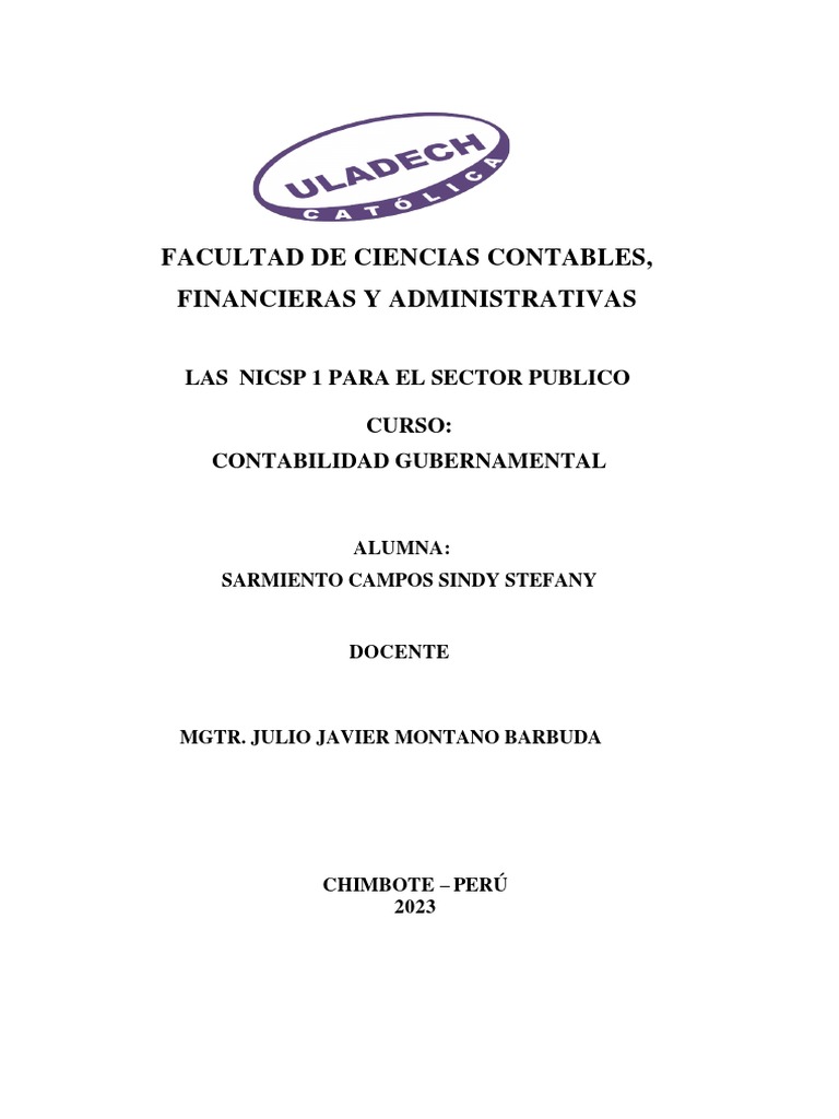 Las Nicsp 1 para El Sector Publico | PDF | Contabilidad | Business