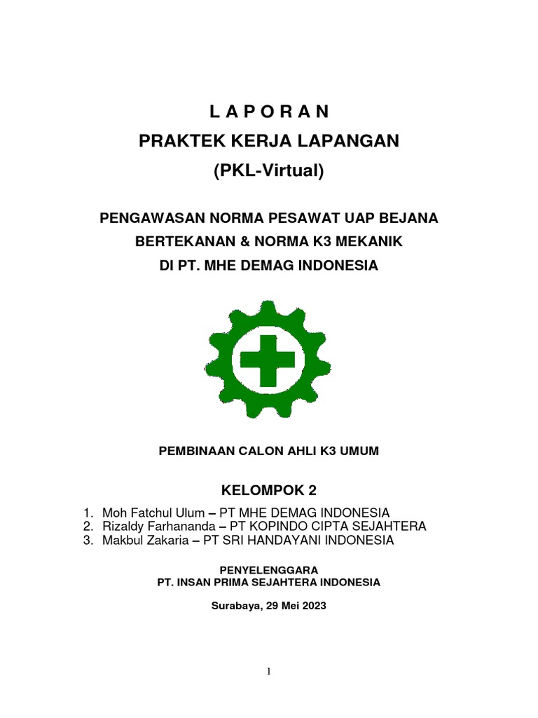 Lporan PKL - K3 (Kelompok) | PDF