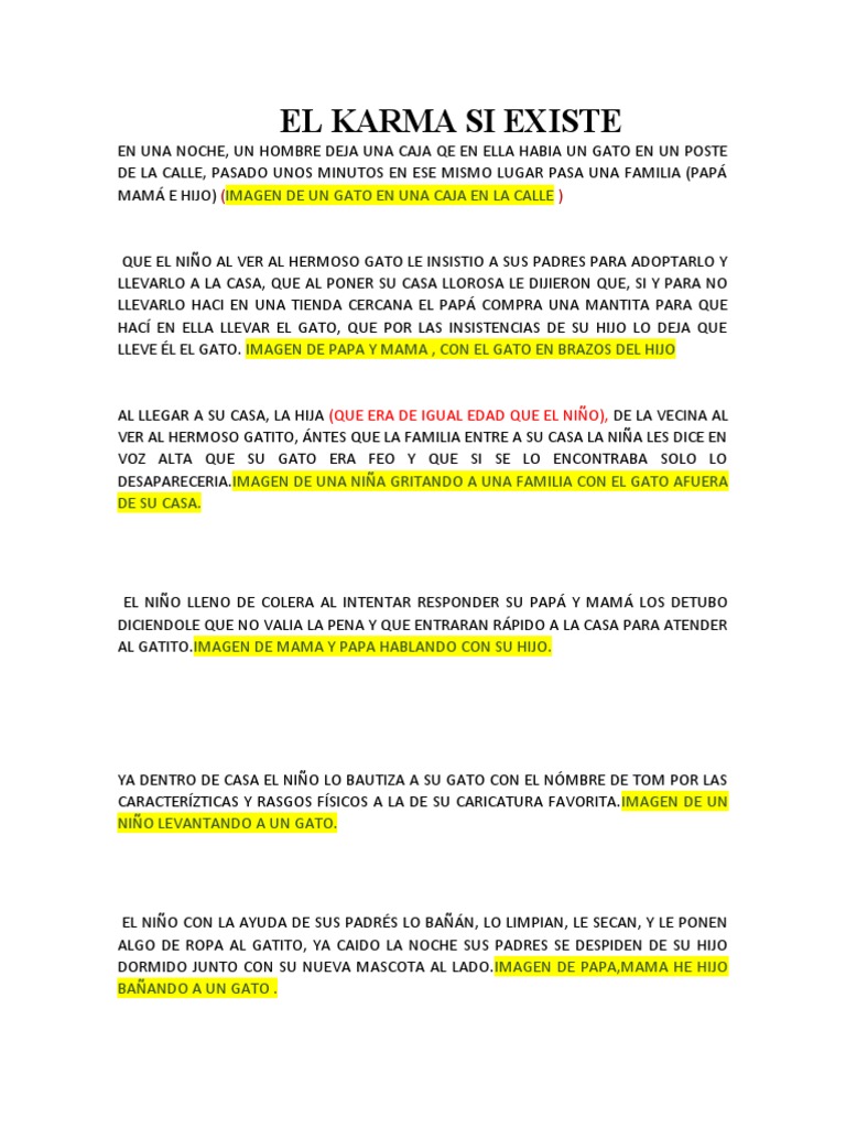 El Karma Si Existe | PDF | Gatos