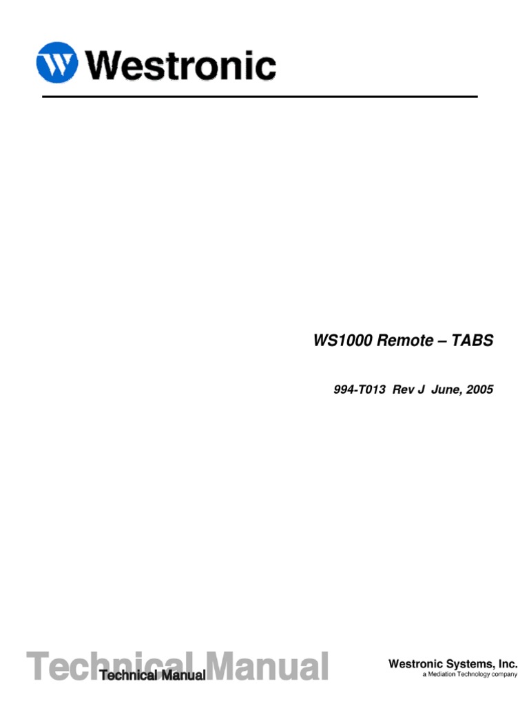 994-T013 WS1000 TABS Rev J | PDF | Electrostatic Discharge | Electronics