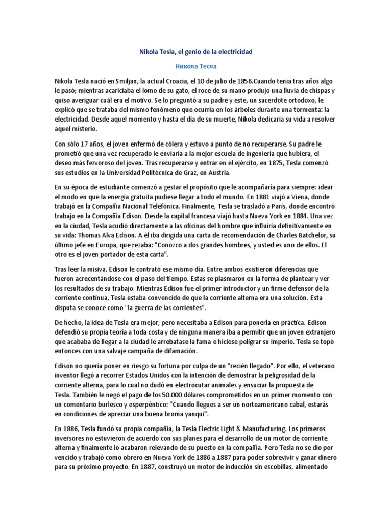 Nikola Tesla | PDF | Nikola Tesla | Thomas Edison