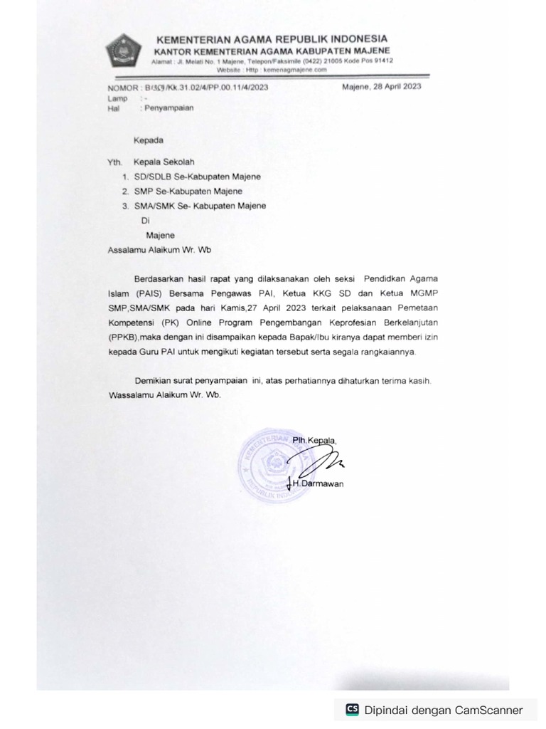 Surat Penyampaian | PDF