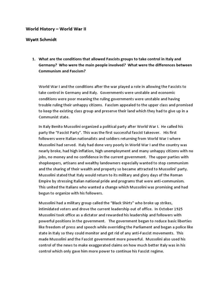10th Grade World History Unit 13 Essay 1 & 2 - Great Depression ...