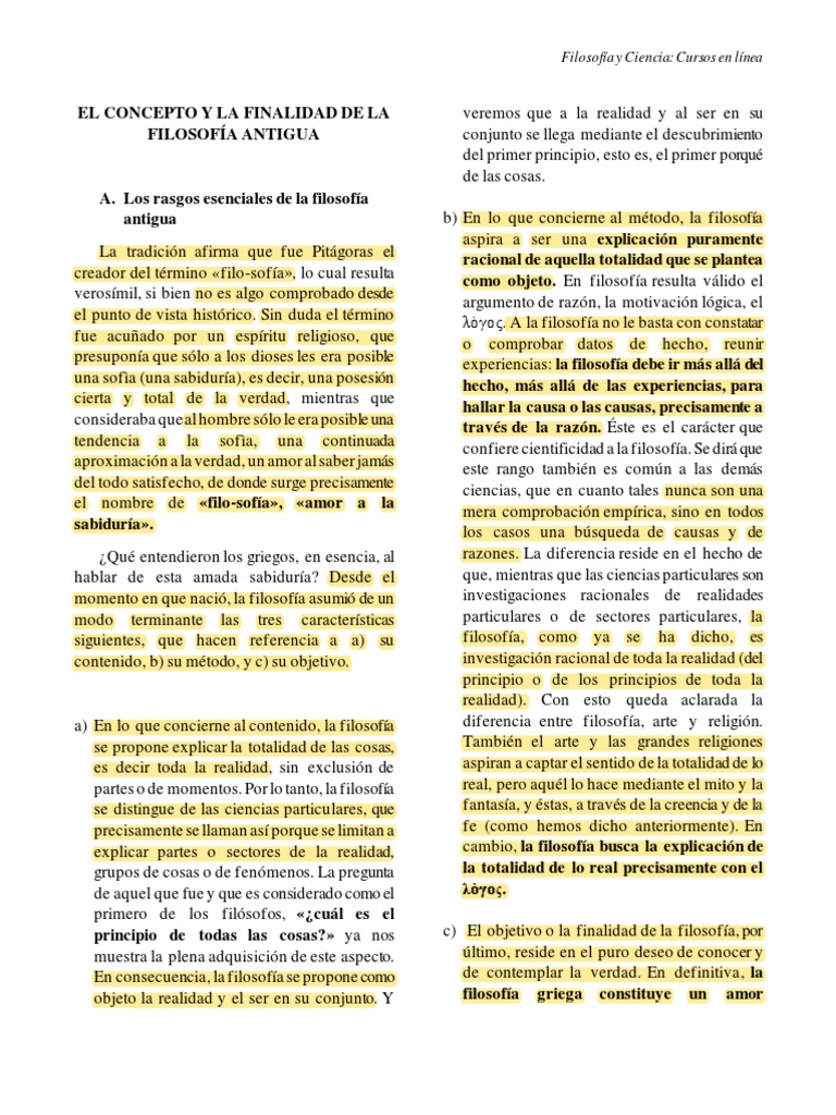 El Concepto y La Finalidad de La Filosofía Antigua | PDF | Verdad ...