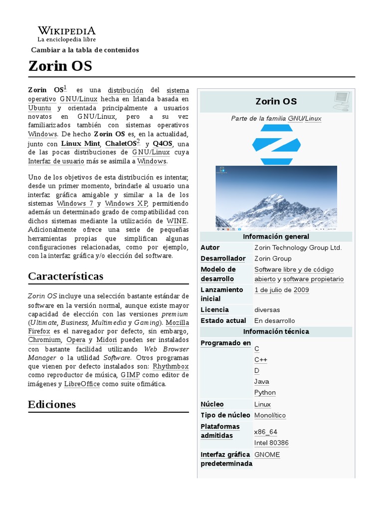 Zorin OS | PDF | Distribución de Linux | Arquitectura de Computadores