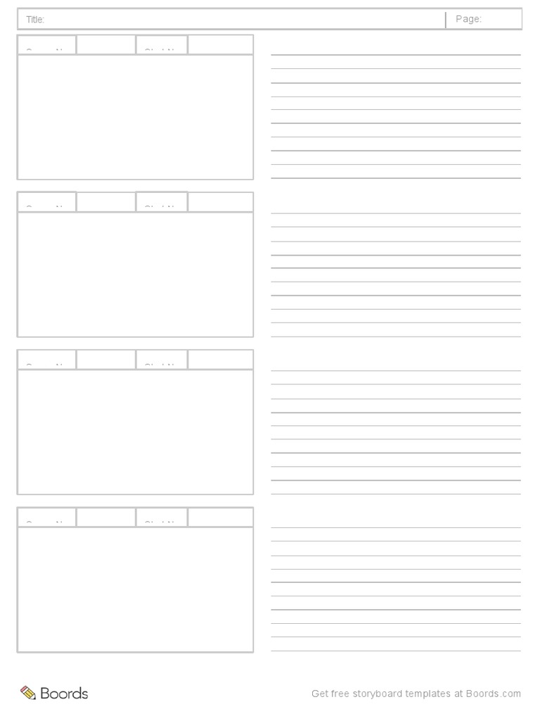A4 Portrait 4 Storyboard Template | PDF