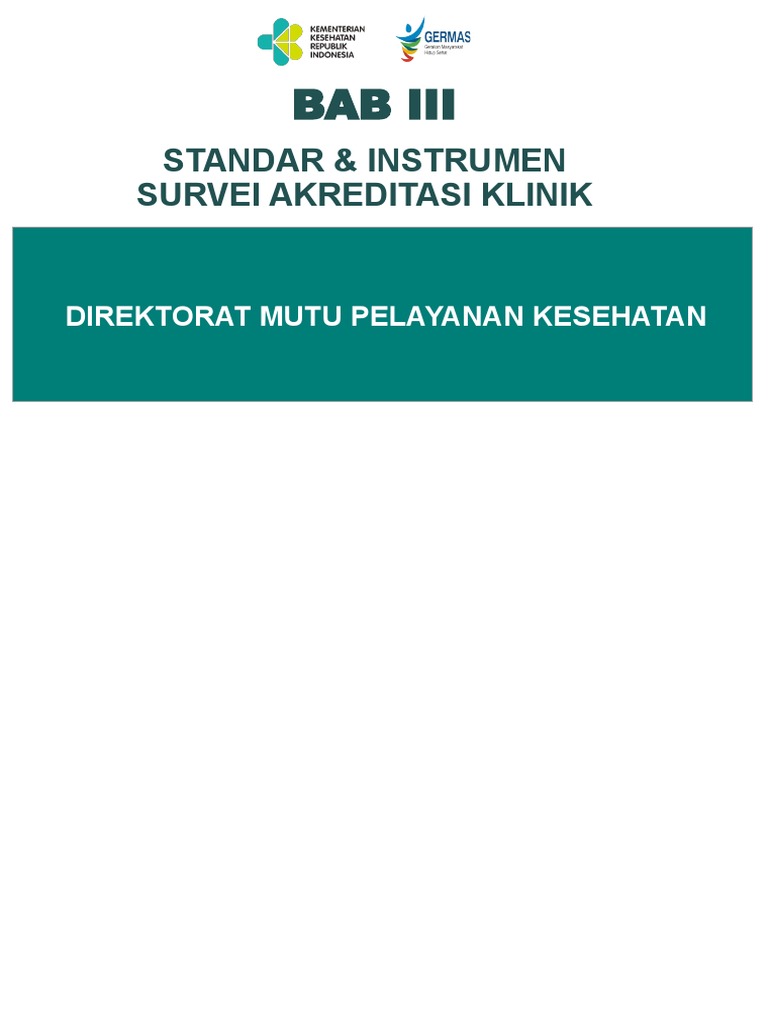Standar Akreditasi Klinik Bab Iii Pdf