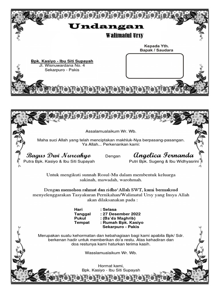 Undangan Akad Nikah | PDF