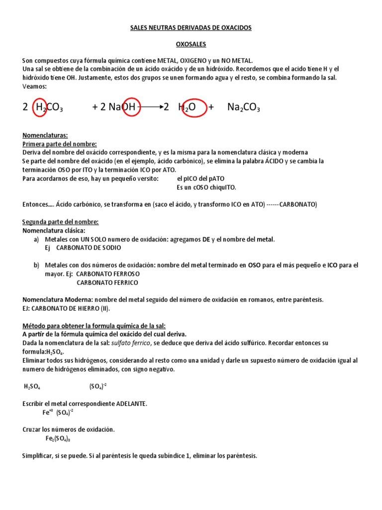 SALES NEUTRAS | PDF | Sal (química) | Ácido