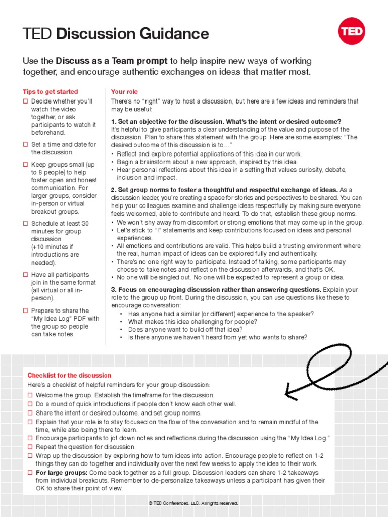 TEDatWork - How To Discuss As A Team | PDF | Social Psychology ...