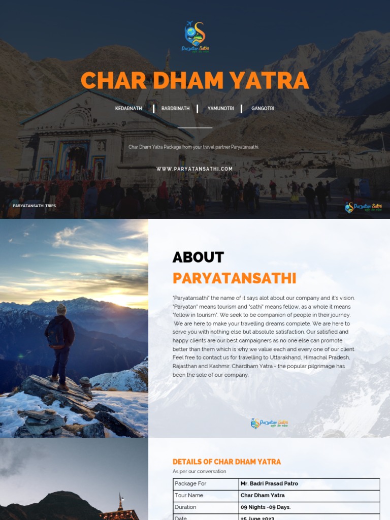 MR - Badri Narayan Revised Chardham Yatra Package | PDF