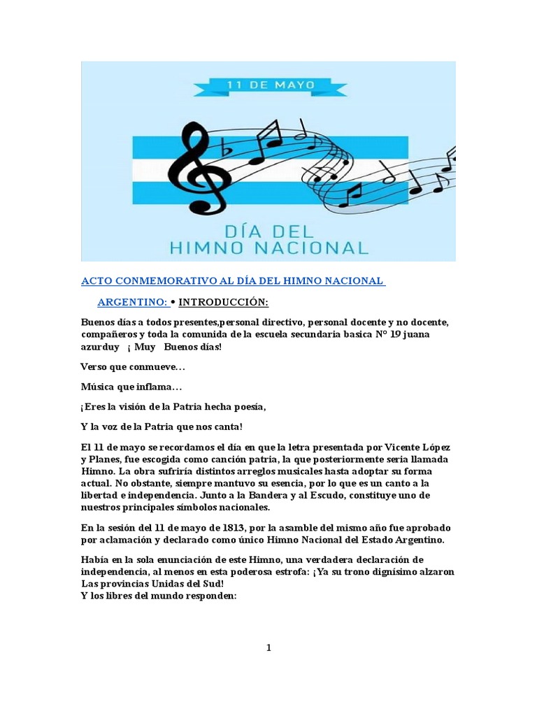 ACTO DíA DEL HIMNO | PDF