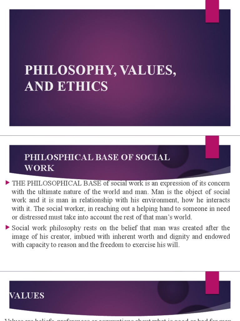 Philosophy Values and Ethics. | PDF | Social Work | Dignity