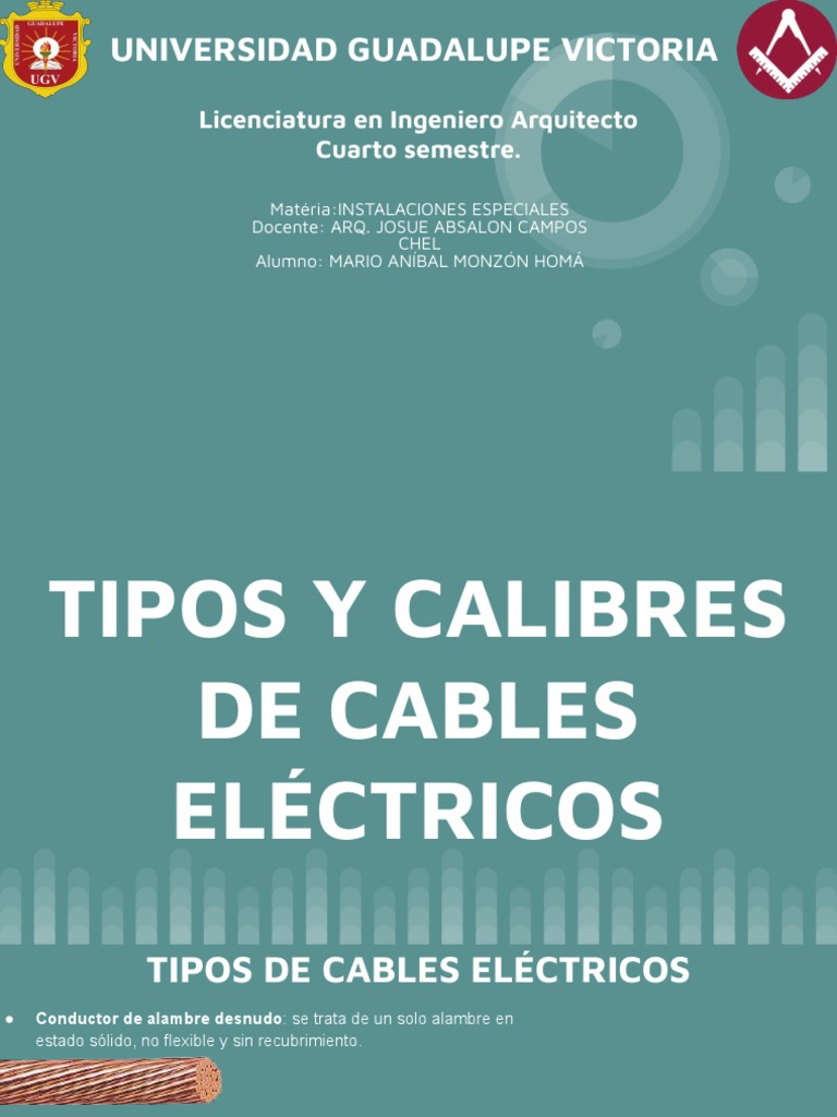 Tipos y Calibres de Cables Eléctricos | PDF