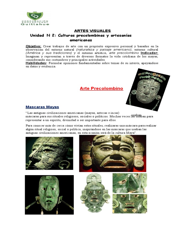 Artes Visuales-mascara Maya-07 -21 Junio | PDF