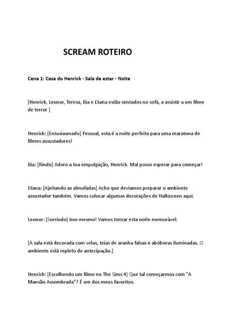 Scream - Roteiro 3 | PDF | Diana | Verdade