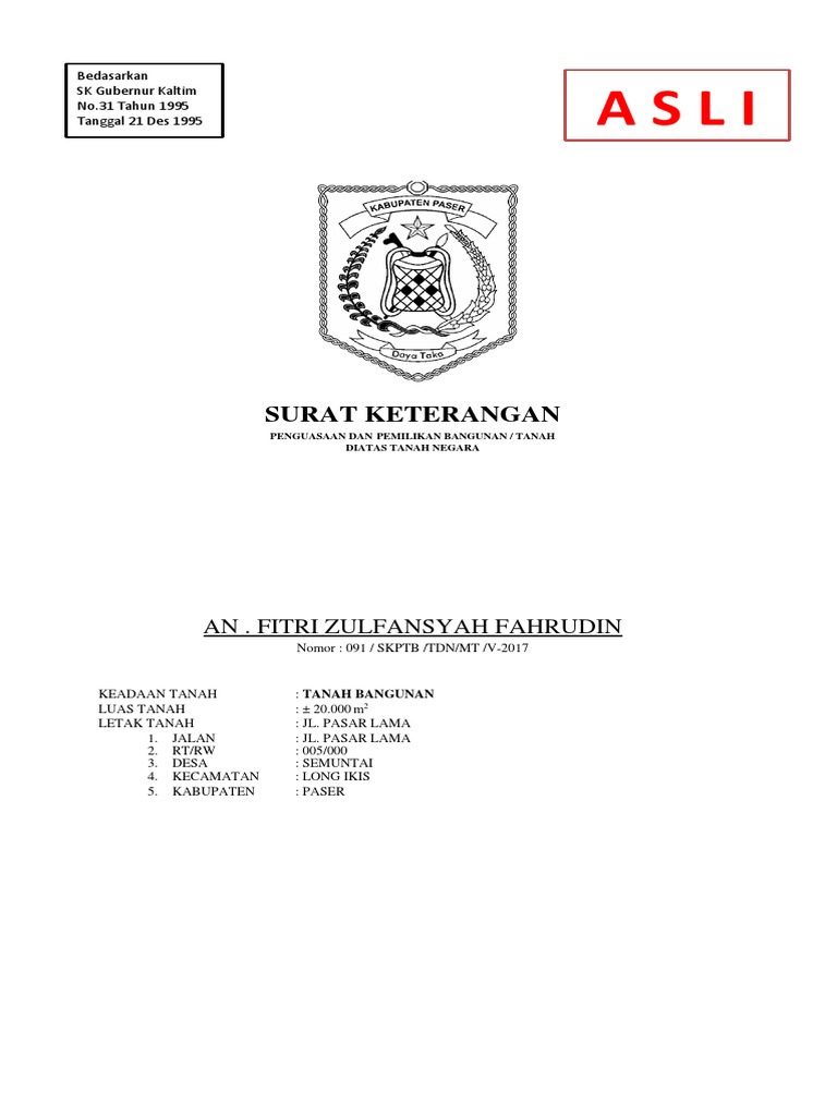 SKT Zulfansyah | PDF