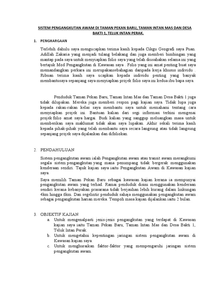 Sistem Pengangkutan Awam Di Tempat Tinggal | PDF