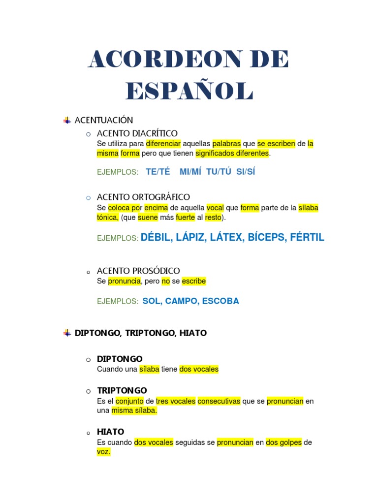 Acordeon Español Odalys | PDF | Verbo | Oración (Lingüística)